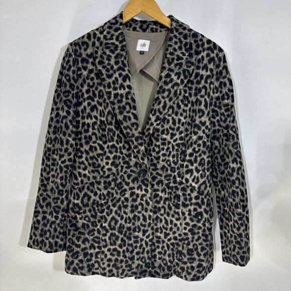 CAbi | Jackets & Coats | Cabi Blazer Jacket Womens 8 Cheetah Animal ...